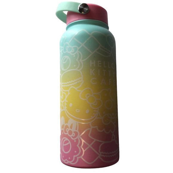 Hello Kitty | Dining | Hello Kitty Caf Stainless Steel Water Bottle Ombre Rainbow Pastel Blue ...